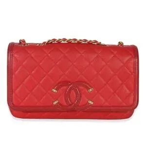 Chanel Quilted Caviar Filigree Flap Bag