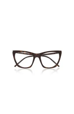 Saint Laurent 55mm Cat Eye Optical Glasses - Tortoise