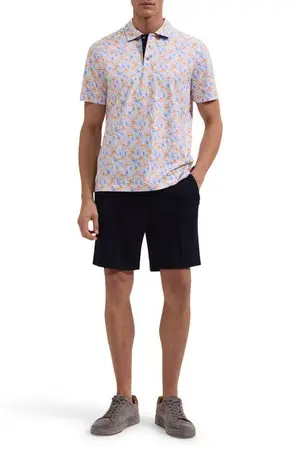 Bugatchi Hendrix Floral Pima Cotton Polo