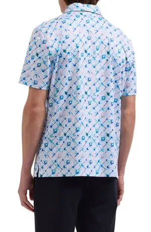 Bugatchi Hendrix Geo Print Pima Cotton Polo
