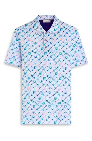 Bugatchi Hendrix Geo Print Pima Cotton Polo