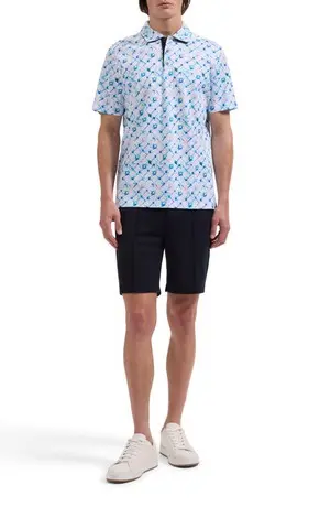Bugatchi Hendrix Geo Print Pima Cotton Polo