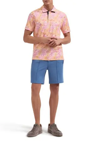 Bugatchi Hendrix Floral Pima Cotton Polo