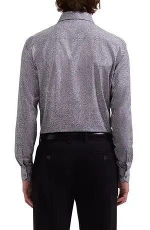 Bugatchi James Ooohcotton® Floral Print Button-up Shirt - Graphite