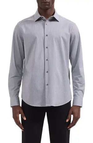 Bugatchi James Ooohcotton® Geometric Print Button-up Shirt - White
