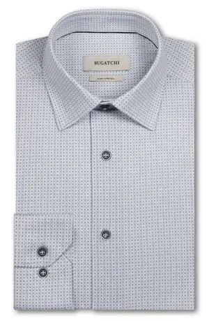 Bugatchi James Ooohcotton® Geo Print Button-up Shirt - Platinum