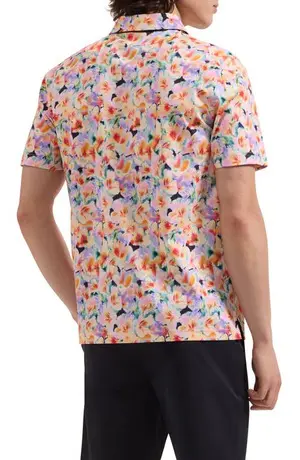 Bugatchi Hendrix Floral Pima Cotton Polo