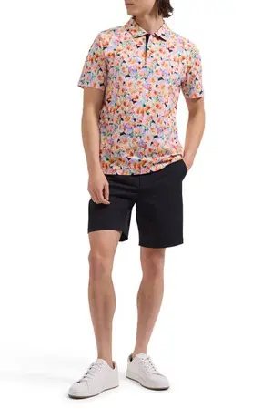 Bugatchi Hendrix Floral Pima Cotton Polo