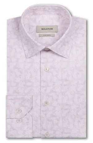 Bugatchi James Ooohcotton® Floral Print Button-up Shirt - Peach