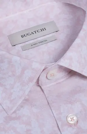 Bugatchi James Ooohcotton® Floral Print Button-up Shirt - Peach