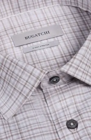 Bugatchi Miles Ooohcotton® Shadow Plaid Short Sleeve Button-up Shirt