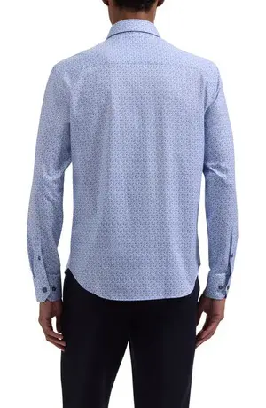 Bugatchi James Ooohcotton® Geometric Print Button-up Shirt - Iris