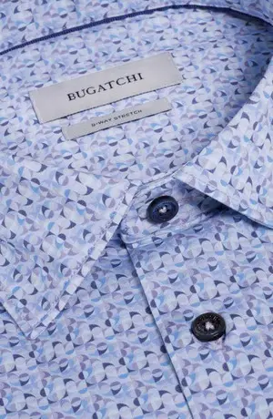 Bugatchi James Ooohcotton® Geometric Print Button-up Shirt - Iris