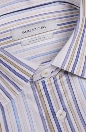 Bugatchi James Ooohcotton® Stripe Print Button-up Shirt - Walnut