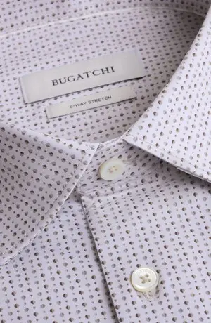 Bugatchi James Ooohcotton® Geometric Print Button-up Shirt - Limestone