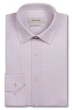 Bugatchi James Ooohcotton® Geo Print Button-up Shirt - Cinnamon
