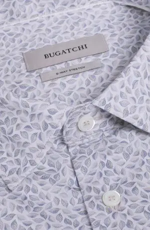 Bugatchi James Ooohcotton® Leaf Print Button-up Shirt - Sand
