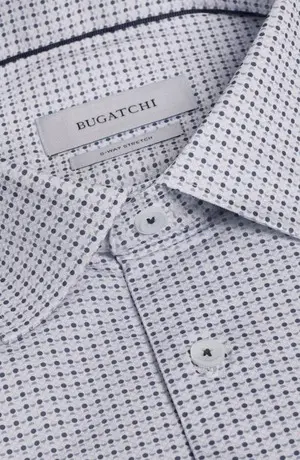 Bugatchi James Ooohcotton® Geo Print Button-up Shirt - White