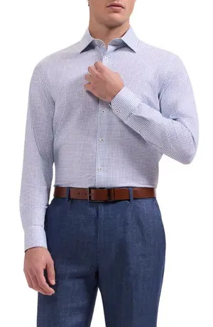 Bugatchi James Ooohcotton® Geo Print Button-up Shirt - White