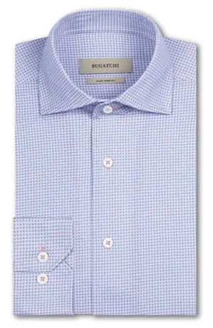 Bugatchi Devon Ooohcotton® Optical Grid Print Button-up Shirt - Sand/blue