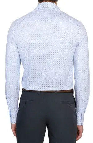 W.R.K Slim Fit Metro Diamond Reworked Dress Shirt - White/blue