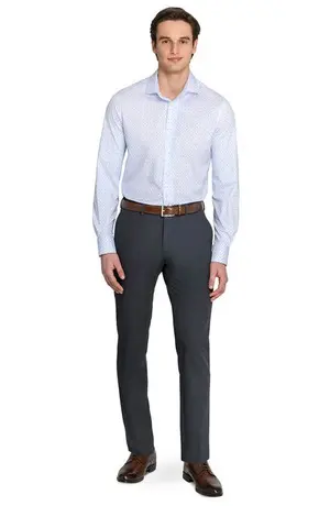 W.R.K Slim Fit Metro Diamond Reworked Dress Shirt - White/blue