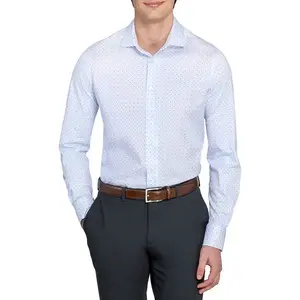 W.R.K Slim Fit Metro Diamond Reworked Dress Shirt - White/blue