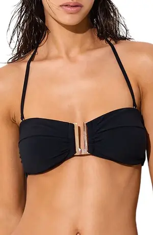 REISS Carina Bandeau Bikini Top - Black