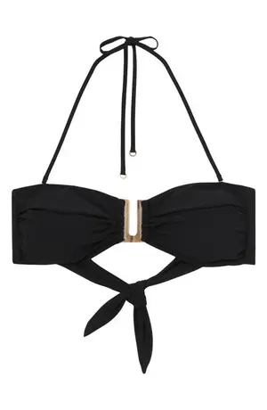 REISS Carina Bandeau Bikini Top - Black