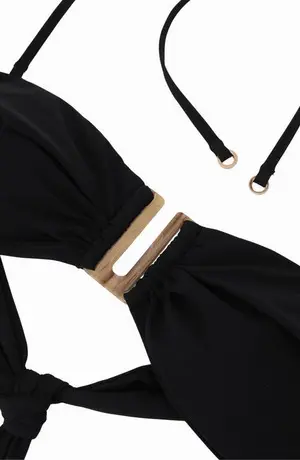 REISS Carina Bandeau Bikini Top - Black