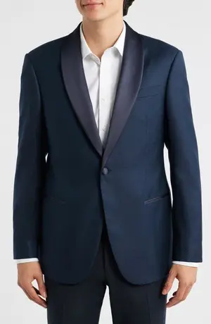 EMPORIO ARMANI Shawl Collar Geometric Jacquard Virgin Wool Tuxedo Jacket At Nordstrom