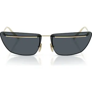 Prada 64mm Oversize Butterfly Sunglasses - Pale Gold/dark Grey