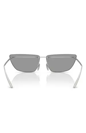 Prada 64mm Oversize Butterfly Sunglasses - Silver/grey