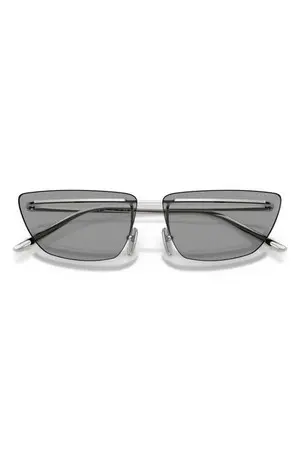 Prada 64mm Oversize Butterfly Sunglasses - Silver/grey