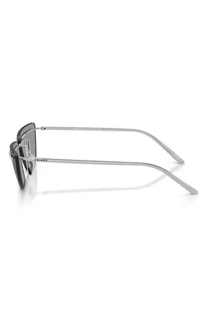 Prada 64mm Oversize Butterfly Sunglasses - Silver/grey
