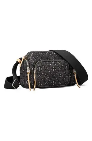 Tory Burch T Monogram Denim Pocket Crossbody Bag - Black