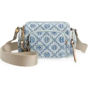 Tory Burch T Monogram Denim Pocket Crossbody Bag - Powder Blue