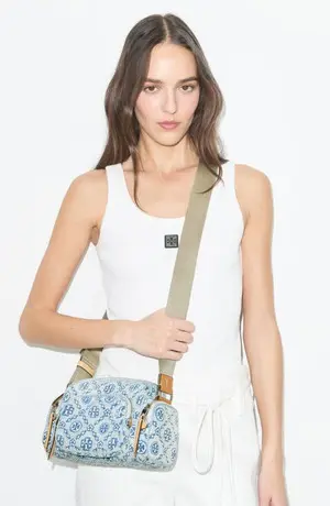 Tory Burch T Monogram Denim Pocket Crossbody Bag