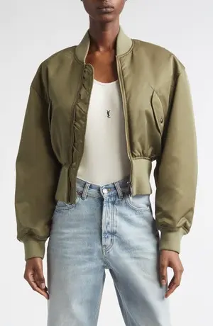 Saint Laurent Cropped Bomber Jacket