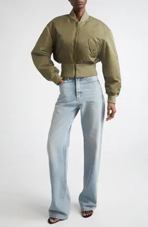 Saint Laurent Cropped Bomber Jacket