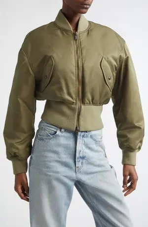 Saint Laurent Cropped Bomber Jacket