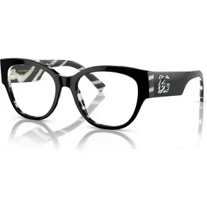 Dolce & Gabbana 51mm Butterfly Optical Glasses - Black