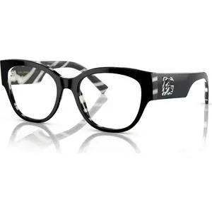 Dolce & Gabbana 51mm Butterfly Eyeglasses - Black