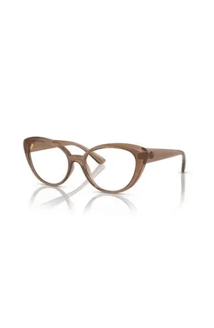 Versace 53mm Oval Optical Glasses - Brown
