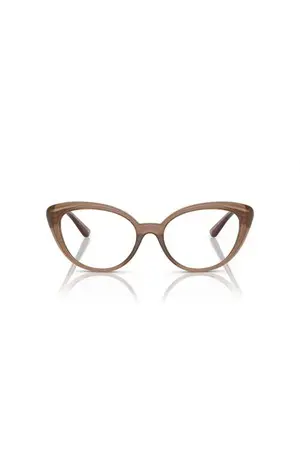 Versace Oval Cat Eye Eyeglasses - Brown