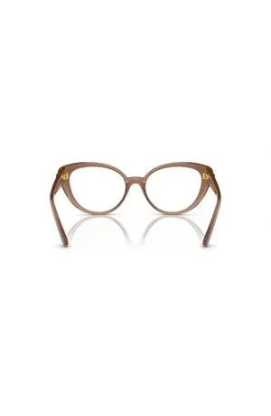 Versace Oval Cat Eye Eyeglasses - Brown