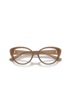 Versace Oval Cat Eye Eyeglasses - Brown