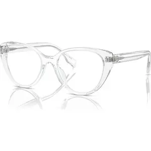 Tory Burch 52mm Round Full Rim Eyeglasses - Transparent