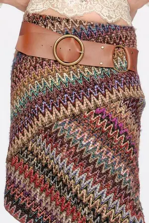 Anna Sui O-ring Leather Belt - Oak