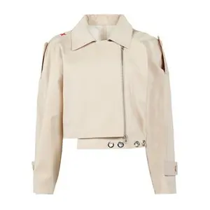 Beige Cropped Coats